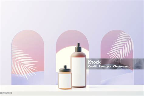 모형을 위한 빈 화장품 스킨케어 제품 또는 포장의 3d 렌더링 뷰티 비누와 스파 컨셉 피부 건강을 위한 로션 오일 수분 브랜딩을위한 프리미엄 및 고급 디자인 0명에 대한
