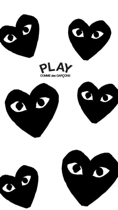Black Cdg Hearts Wallpaper