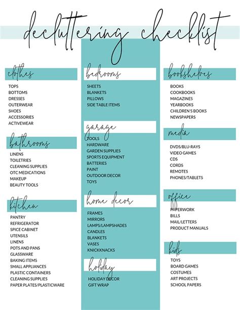 Home Organizing Checklists Crafts By Amanda
