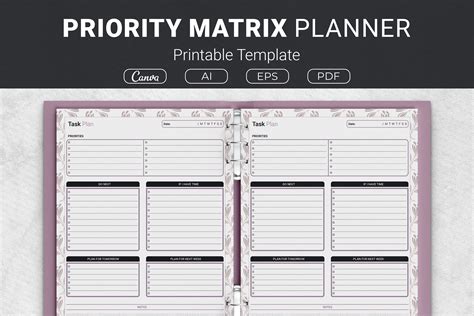 Priority Matrix Planner Graphic By Jundi · Creative Fabrica