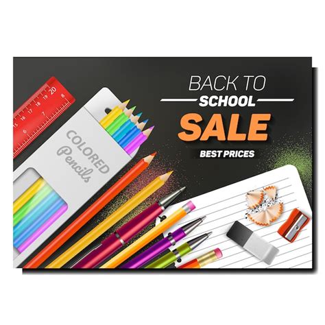 Premium Vector School Tools Sale Creative Advertise Poster
