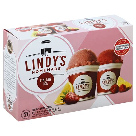 Lindys Homemade Strawberry Lemon And Raspberry Lemon Italian Ice 6 Ct 6