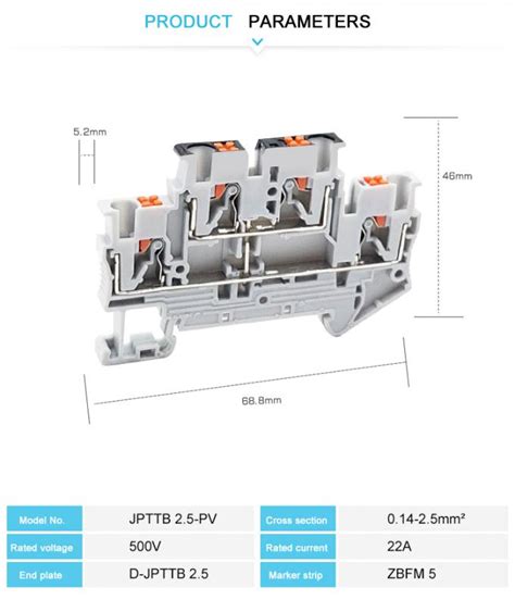 China 2 Level Push In Type Terminal Block Wiring Directly With Equipotential Bonder Suppliers