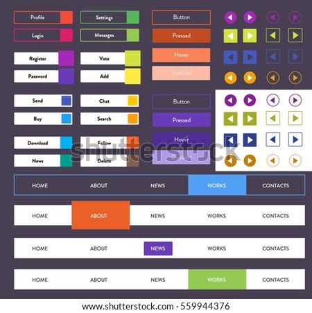 Style Flat Ui Kit Design Elements Stock Vector 214397941 Shutterstock