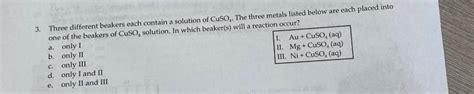 Solved 1 Which Pair S Of Reactants Can Be Expected To Chegg Com