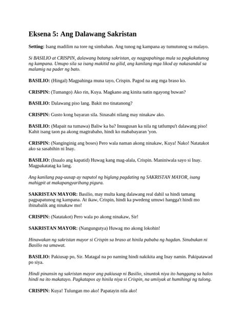 Crispin Basilio And Sisa Script Pdf