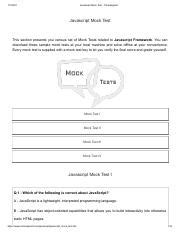 Javascript Mock Test Tutorialspoint Pdf 1 7 2021 Javascript Mock