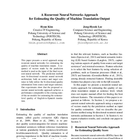 A Recurrent Neural Networks Approach For Estimating The Quality Of