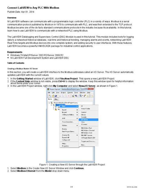 Connect Labview To Any Plc With Modbus Pdf Programmable Logic Controller User Interface