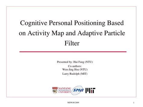 Ppt Cognitive Personal Positioning Based On Activity Map And Adaptive