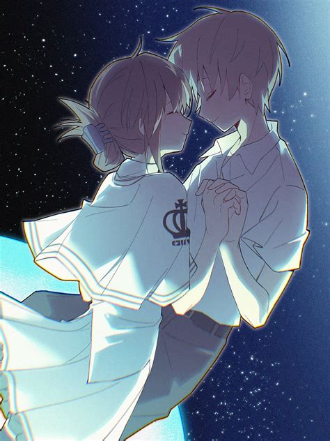 Tachibana Kimika And Mamiya Takuji Subarashiki Hibi Drawn By Szhr Chise Danbooru