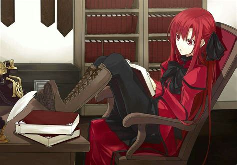 Красная аниме девочка фото и картинки Abrakadabrafun