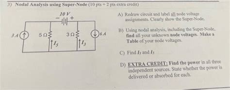 Solved Nodal Analysis Using Super Node Pts Pts Chegg