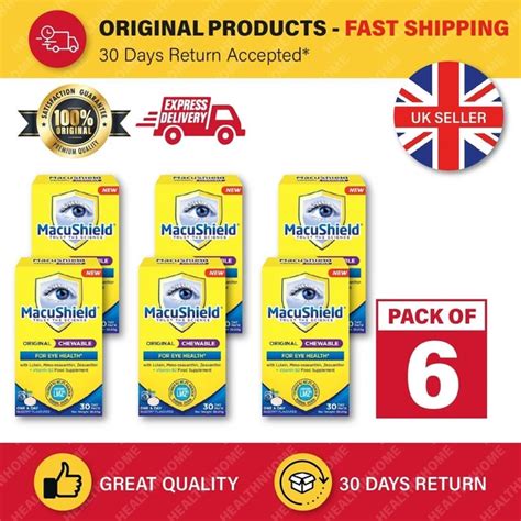 6 X 30 Macushield Original Bilberry Flavoured Chewable Eye Health 180 Tablets £25 99 Picclick Uk