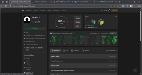Leetcode Problemsolving Logicalthinking Codingjourney Tharnesh R