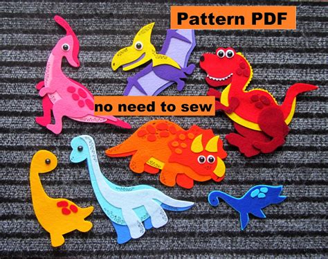 Printable Felt Dinosaur Pattern Free I Got The Idea From A Mobile I Saw On