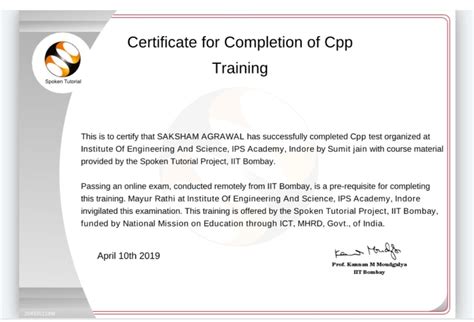 Saksham Agrawal On Linkedin Cpp Certificate