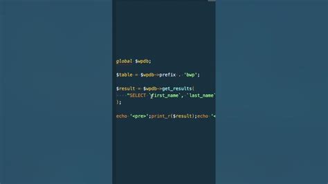 Getting All Results From Custom Table Using Wpdb Method Shorts