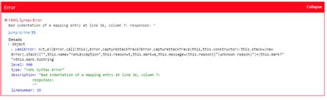 Rest Swagger Yaml Bad Mapping Entry Stack Overflow