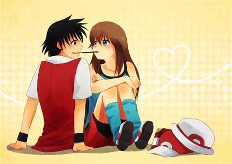 Pokemon Red And Leaf Kiss