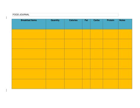 Free Printable Food Diary Templates [word Excel Pdf]