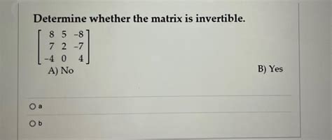 Solved Determine Whether The Matrix Is Invertible Chegg