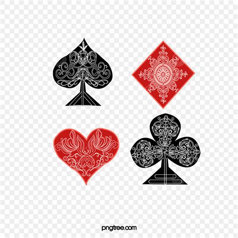 검은 색과 빨간색 포커 카드 일러스트 완료 마음 매화 상자 Png 일러스트 및 Psd 이미지 무료 다운로드 Pngtree