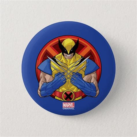 X Men Wolverine Character Badge Button Wolverine Character