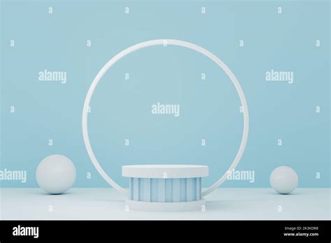 3d Rendering Abstract Background With Realistic Basic Geometry Cylinder Pedestal Podium Minimal