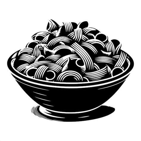 Classic Pasta Silhouette Italian Comfort On A Plate Black Colour Vactor Premium Ai Generated