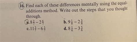 solved 16 find each of these differences mentally using the
