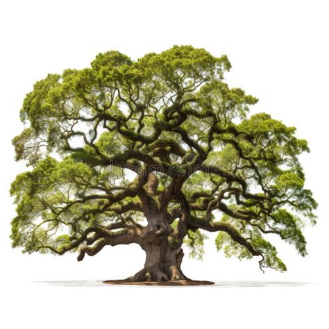 Oak Tree Isolated White Background Suitable For Use In Design Decoration Work Stock