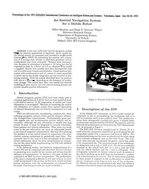 Pdf An Inertial Navigation System For A Mobile Robot