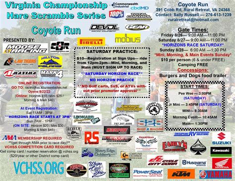 Vchss Racing Virginia Championship Hare Scramble Series