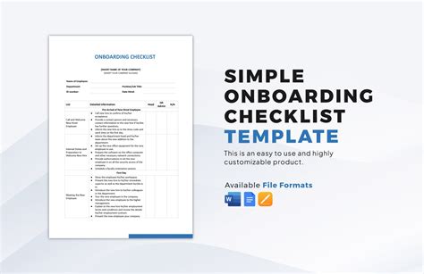 Onboarding Checklist Templates In Word Free Onboarding Template Word