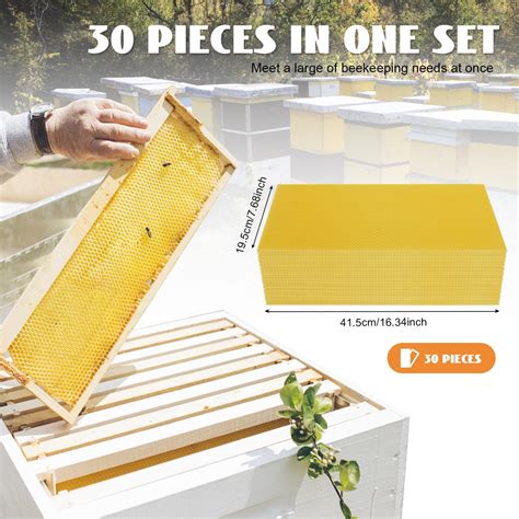 30pcs Natural Beeswax Bee Hive Foundations Beeswax Beekeeping Frames For Fast Hive Building