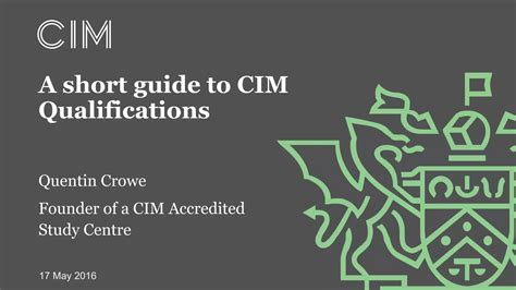 A Short Guide To Cim Qualifications Webinar Presentation Pptx