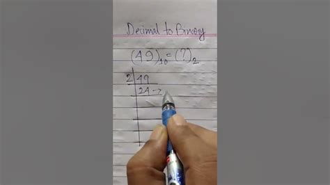 Decimal To Binary Maths Trending Viral Shortvideo Mathstricks Shortsvideo Youtube
