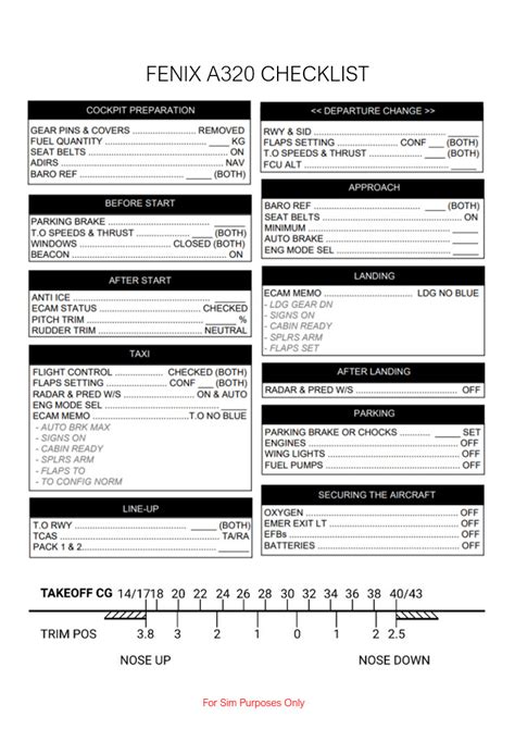 Fenix A320 Cheklist For Microsoft Flight Simulator Msfs