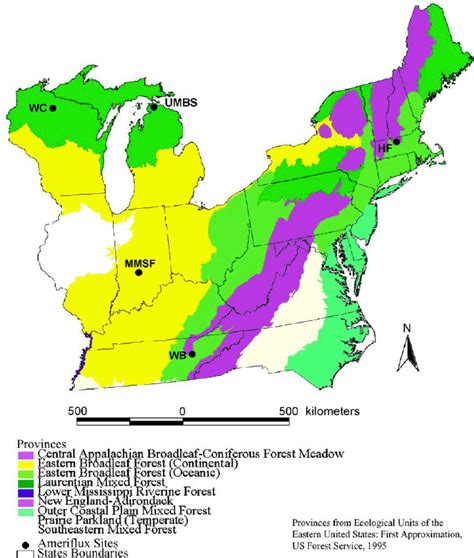 Location Within The Eastern North American Deciduous Forest Biome Of