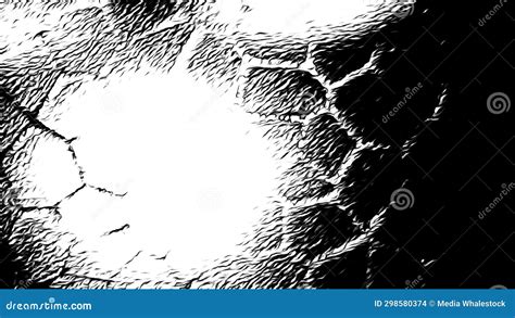 Abstract Monochrome Moving Cells Motion Biological Background With Black And White Shapes