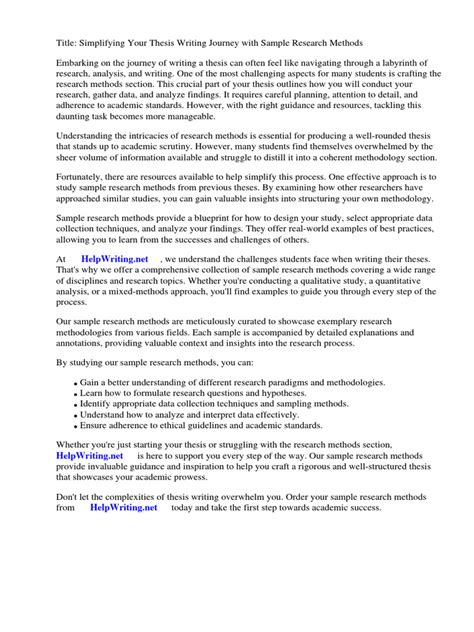 Sample Research Methods In Thesis Pdf Methodology Sampling Statistics