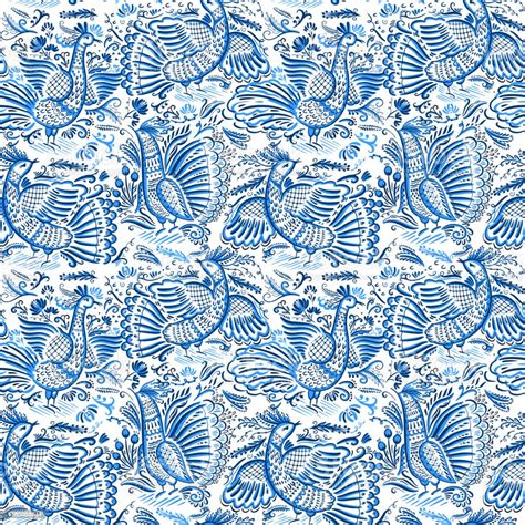 민속 모티프 Gzhel 장식 전통적인 러시아어 장식 그림입니다 흰색과 파란색 0명에 대한 스톡 벡터 아트 및 기타 이미지 0명 꽃 나무 꽃 식물 Istock