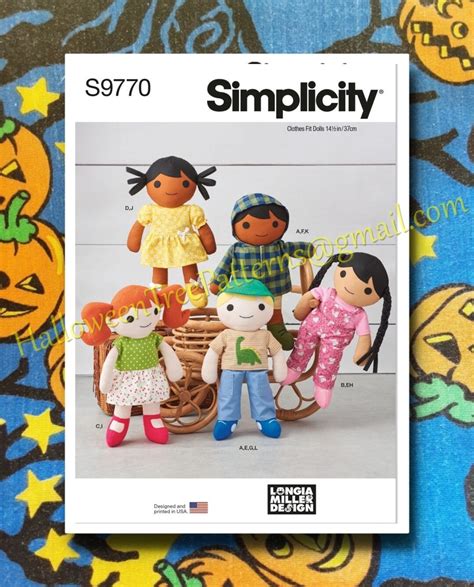 Simplicity 9770 Sewing Pattern Doll And Clothes Cute And Easy Outfits