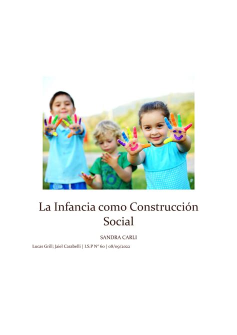 La Infancia Como Construcción Social La Infancia Como Construcción