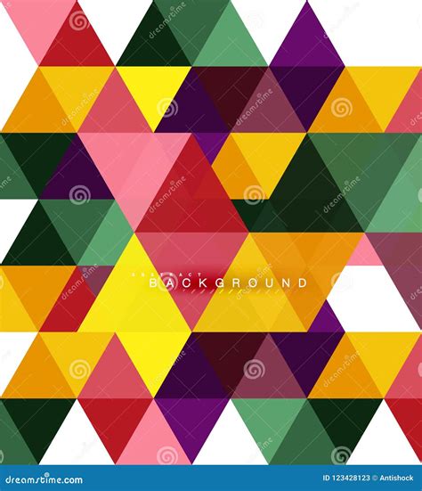 Multicolored Triangles Abstract Background Mosaic Tiles Concept Stock