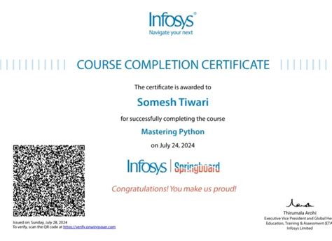 Somesh Tiwari On Linkedin Infosysspringboard Masteringpython Python