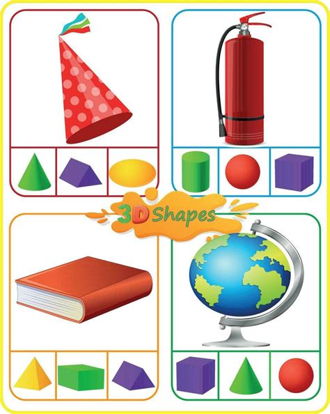math worksheet 3d shapes circle the shape that best matches the real