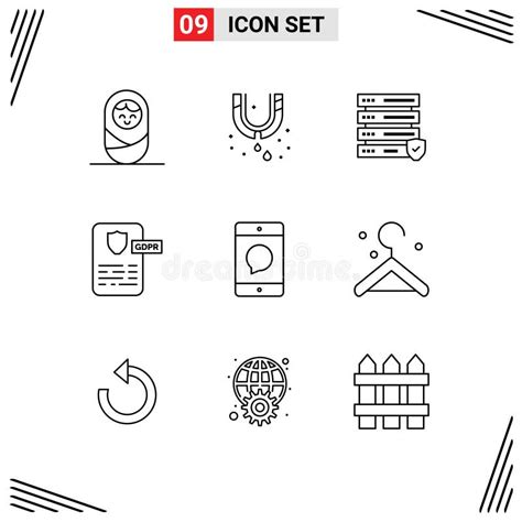 Stock Vector Icon Pack Of 9 Line Signs And Symbols For Mobile Devices