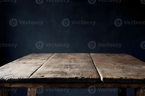 Rustic Wooden Table Dark Backdrop Product Display 58409619 Stock